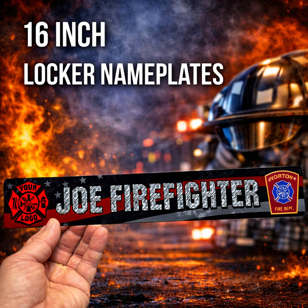 FD Customs: Locker Name Plates for Fire Departments