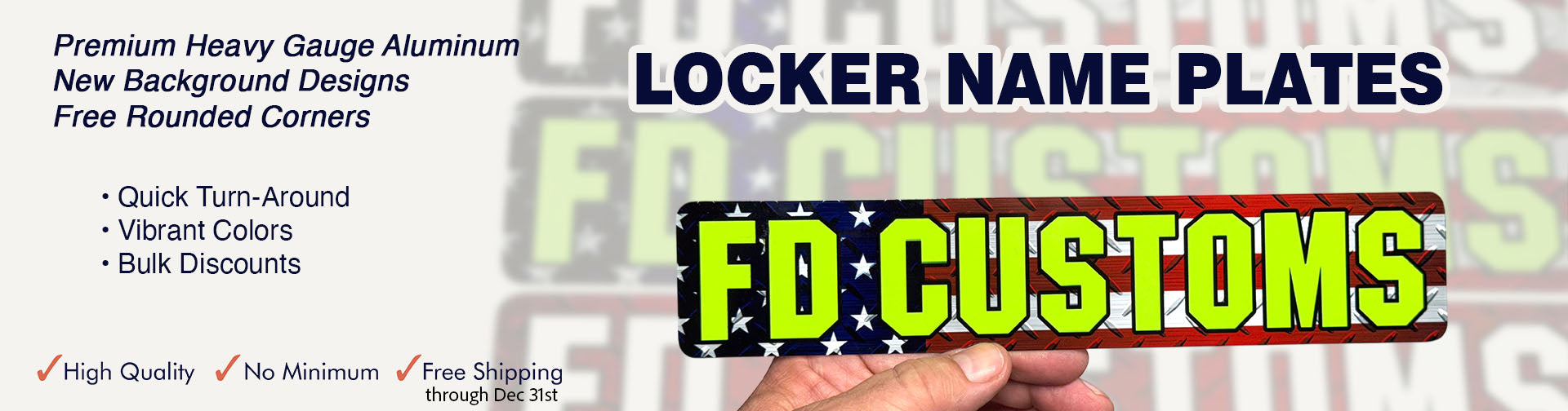 FD Customs: Locker Name Plates for Fire Departments