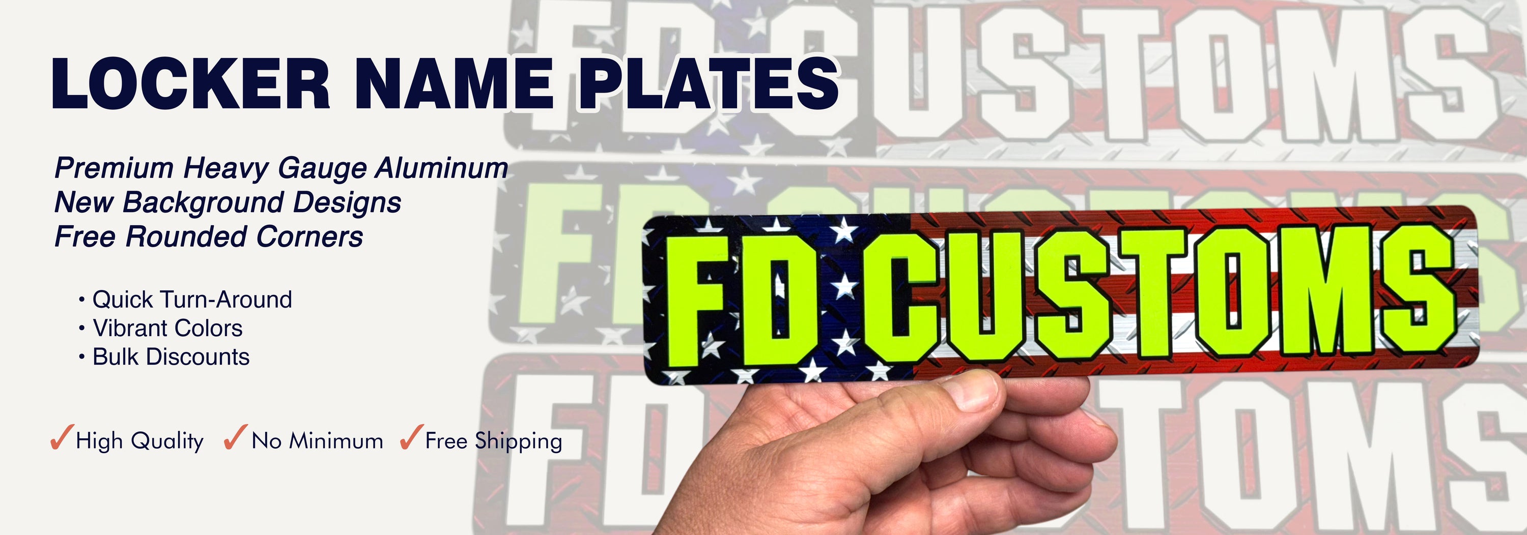 FD Customs: Locker Name Plates for Fire Departments