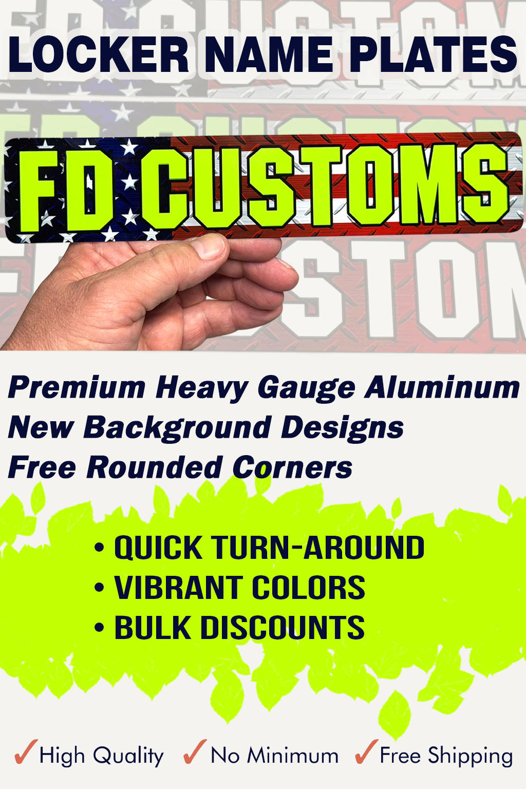 FD Customs: Locker Name Plates for Fire Departments