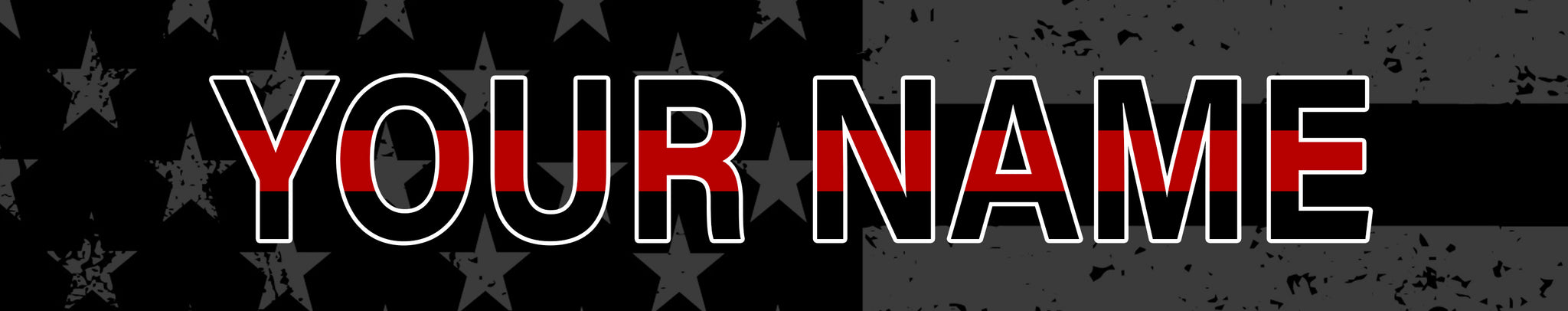 Fire Department Locker Name Plate with Logo - RedLine Font – FD Customs