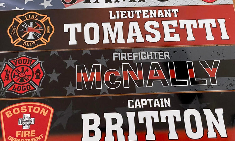 FD Customs: Locker Name Plates for Fire Departments